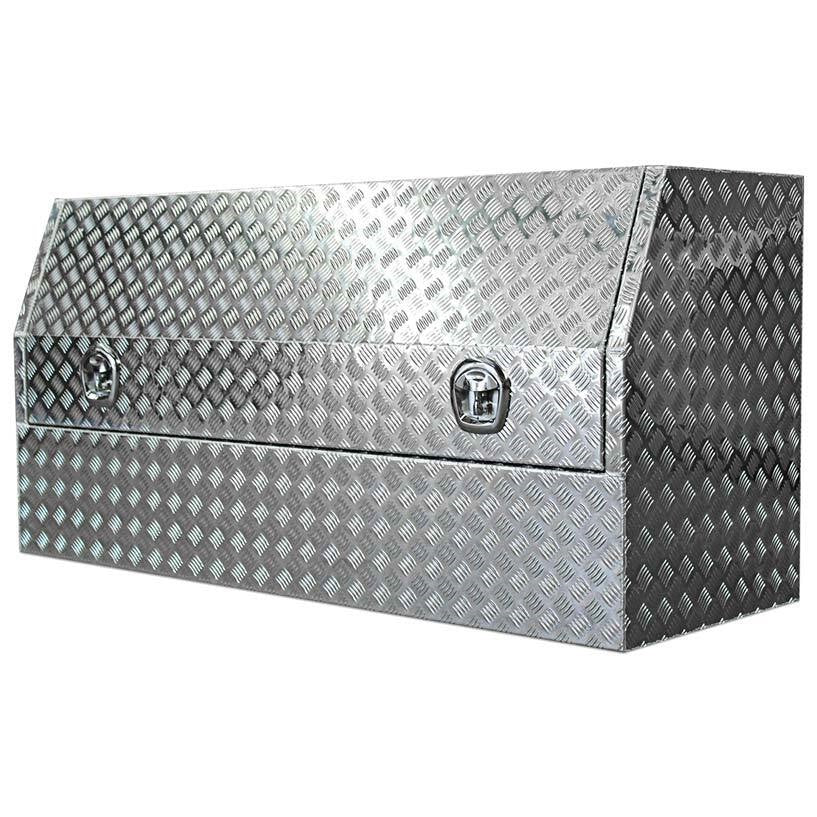 (Half Open) 120cm Aluminium Checkerplate Tool Box UTE Trailer Storage ...