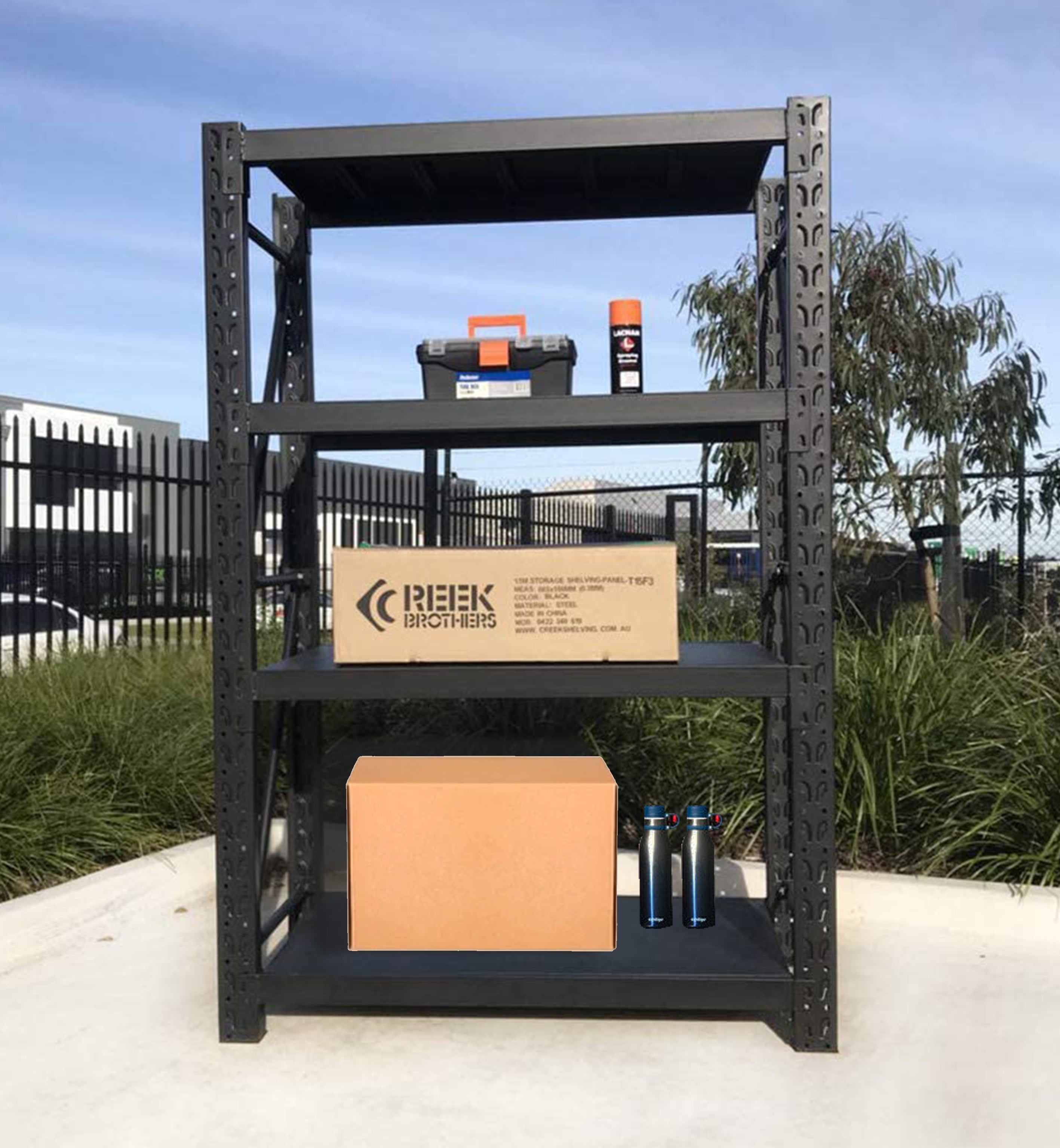 4M(L) X 2M(H) X 0.6M(D) SHELVES RACKING METAL STEEL BLUE AND ORANGE 40 ...