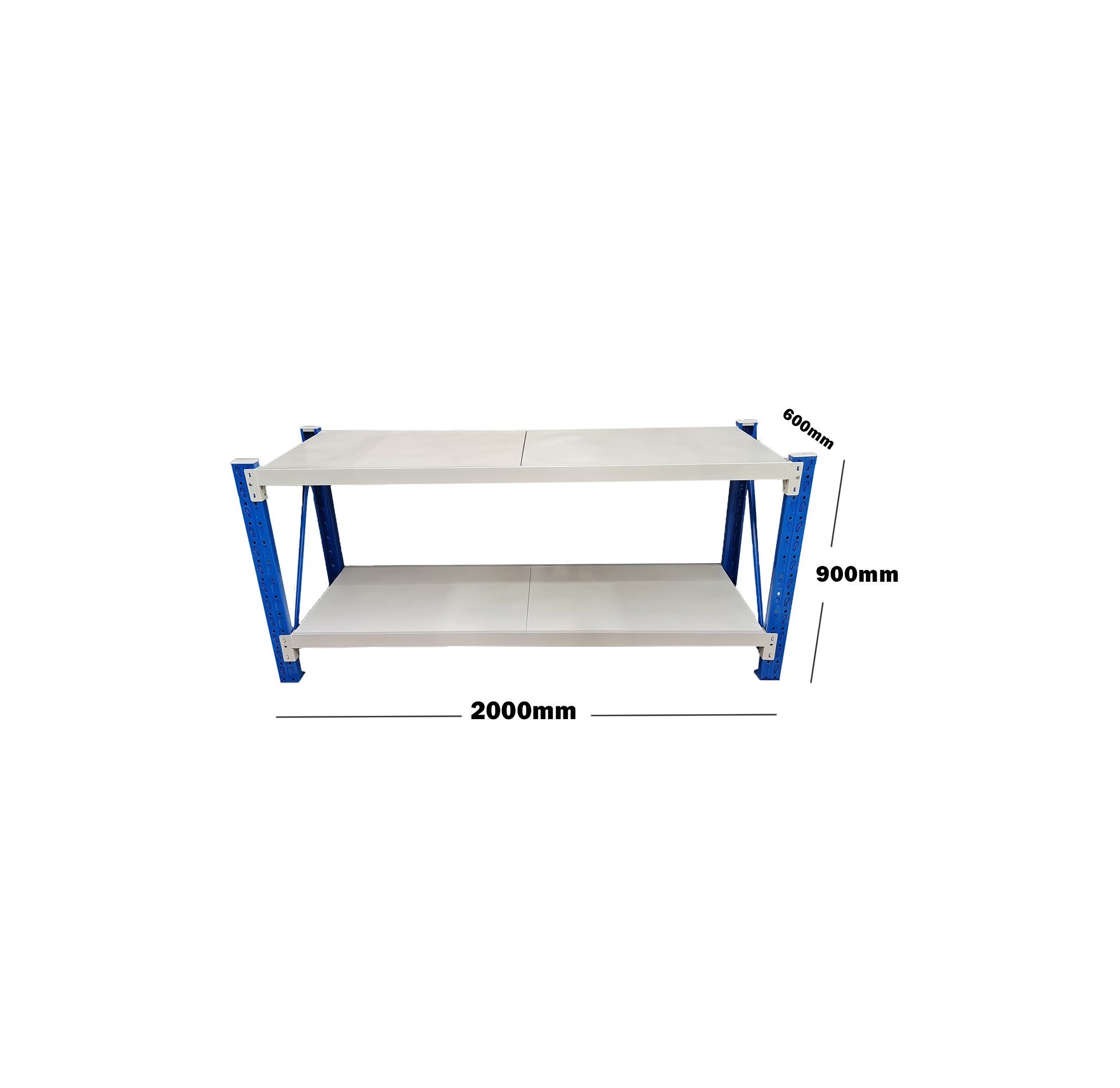 2m Heavy Duty Metal 2-Tier Workbench, Blue & White – Skyteck online